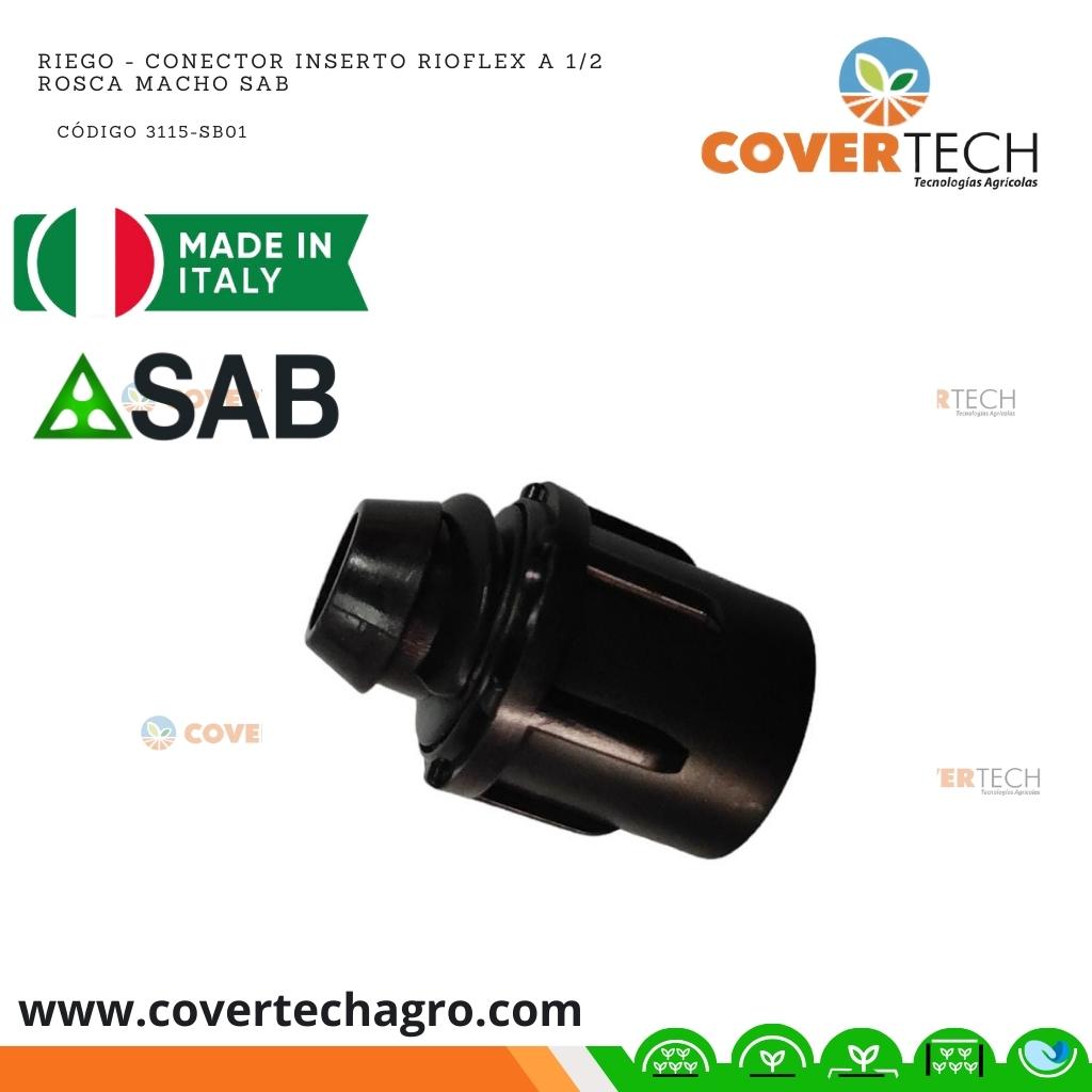 Riego - Conector inserto RioFlex a 1/2 rosca macho SAB Italia | Covertech