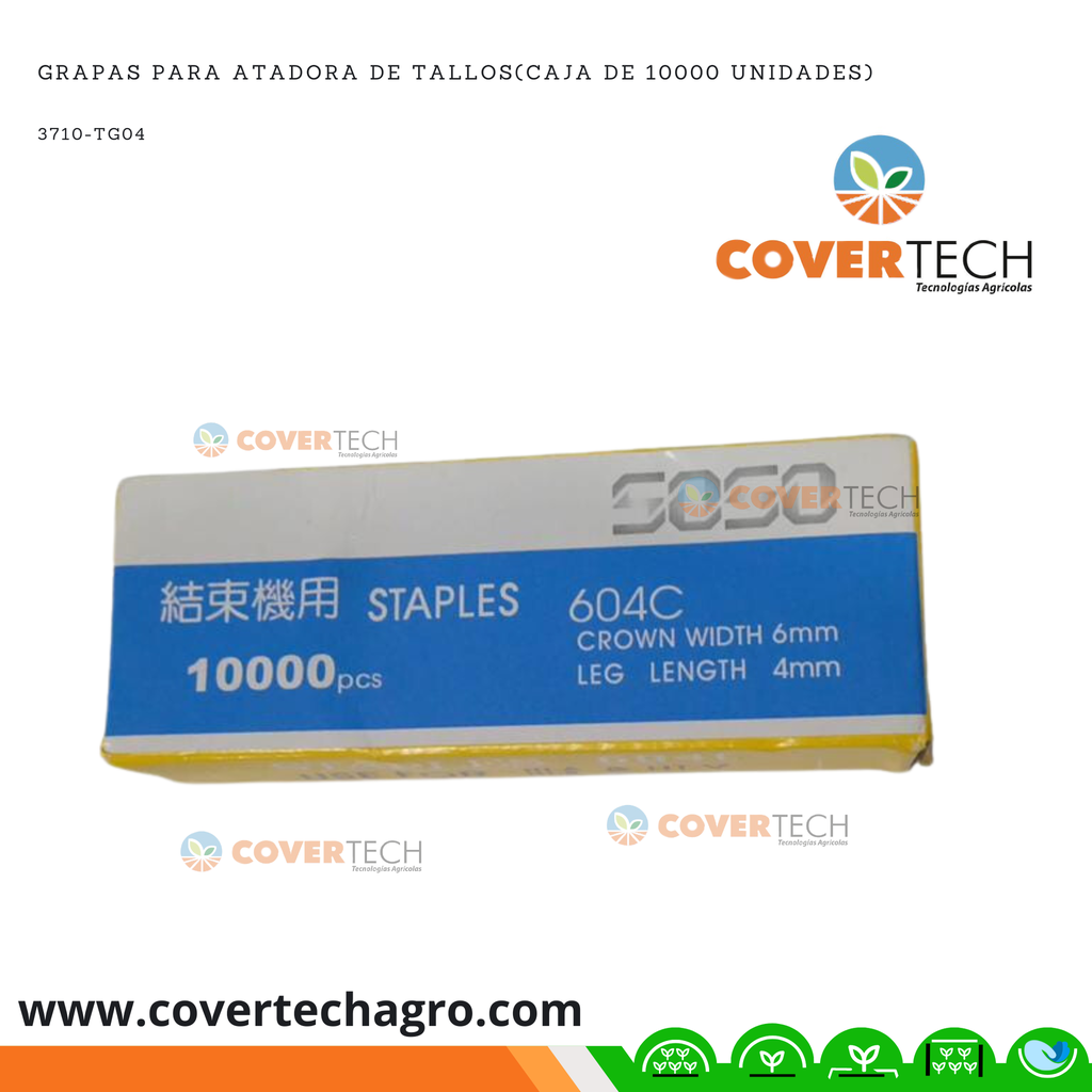 Grapas para Atadora de Tallos(Caja de 10000 unidades) | Covertech